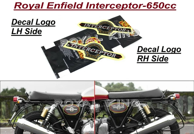 ROYAL ENFIELD &DECAL Logo LH & RH" Side Sticker For Interceptor-650cc £ ...