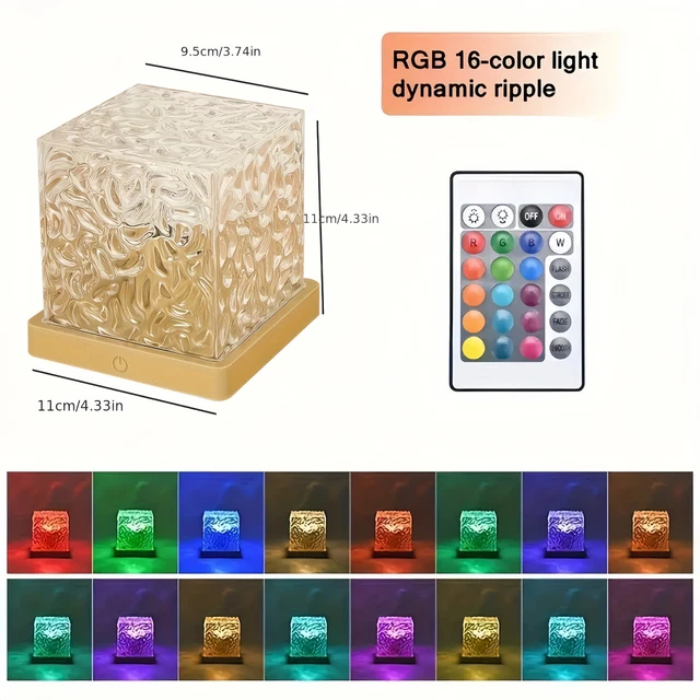 16 COLORS WATER Ripple Projector Dynamic Rotating LED Night Light with ...