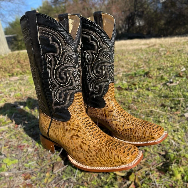 MEN’S PYTHON SNAKE Boots. Square Toe Cowboy Boots. Bota Vaquero Piel ...
