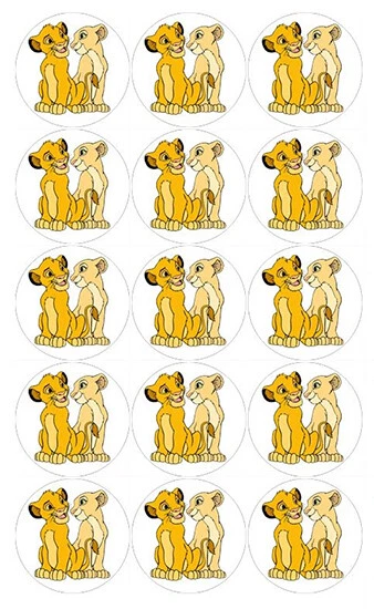 15 SIMBA THE Lion King Edible Icing Cupcake Cake Toppers Decoration ...