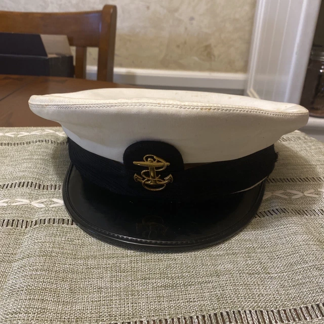 VTG WWII BANCROFT Military Cap U.S. Naval Dress Cap Zephyr Sz 6 5/4 ...