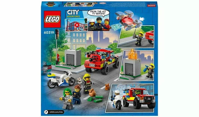 LEGO CITY FIRE Rescue & Police Chase Truck Toy Set 60319 This LEGO City ...