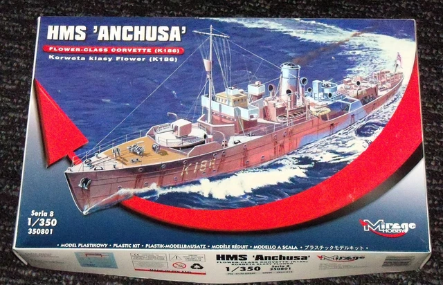 MIRAGE MODELS HMS ANCHUSA FLOWER-CLASS CORVETTE MODEL No 350801 1/350 ...