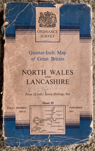 OS QUARTER INCH map of Great Britain - North Wales and Lancashire ...