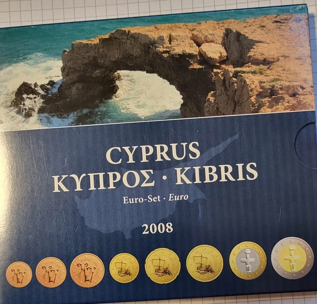 ZYPERN CYPRUS KIBRIS 1/2/5/10/20/50 Cent & 1/2 Euro 2008 Coin Set EUR ...