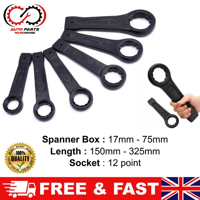 SLOGGING RING SPANNER Set - Single-Sided Bi-Hex 12 Point Box Wrench ...