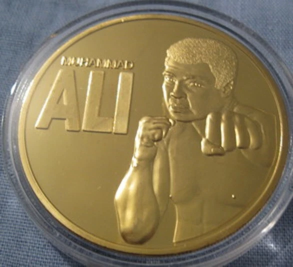 MUHAMMAD ALI GOLD Coin Boxing Olympic Medal Old Boxer Heavyweight 70s ...