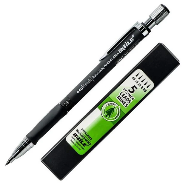 2MM 2B LEAD Holder Pen Automatic Mechanical Drafting Drawing Pencil + 5 ...