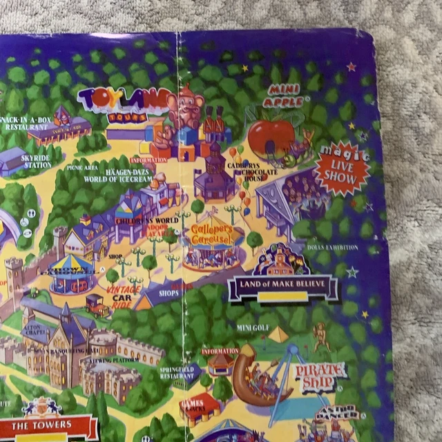 ALTON TOWERS THEME Park Map Guide Leaflet 1994, Vintage, Rare collectors item EUR 90,41 ...