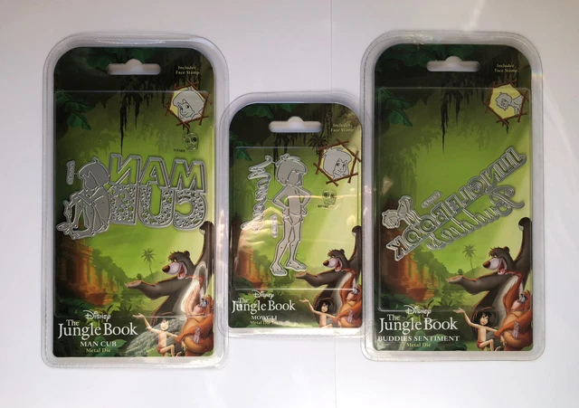 DISNEY JUNGLE BOOK Man Cub, Mowgli & Buddies Sentiment Die Sets With ...