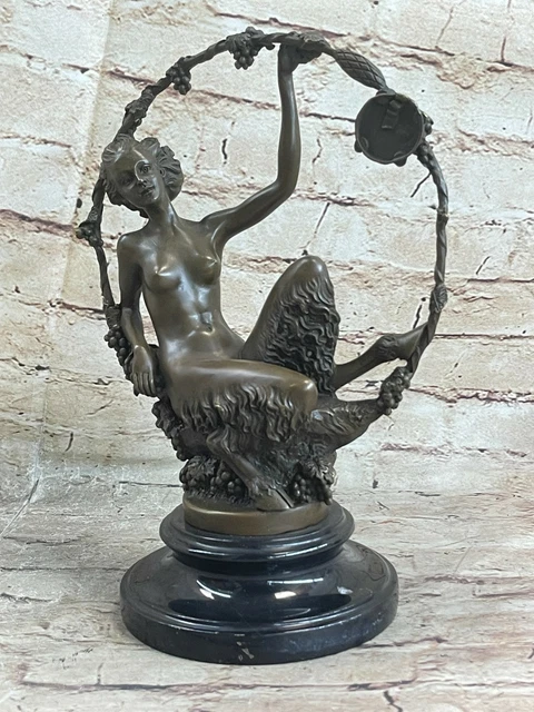 BRONZE NACKTE FRAU Mädchen Skulptur Faun Mythologie Satyr Statue Sammler Nr EUR 167,95 - PicClick DE