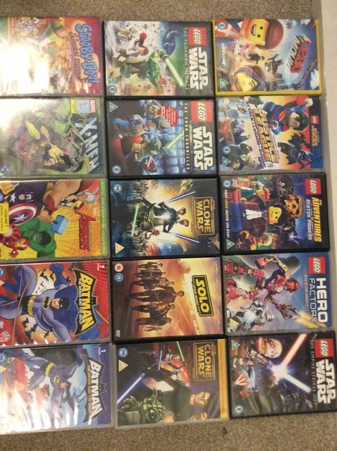 JOB LOT CHILDRENS Dvds X 15 Lego Starwars Marvel Batman Avengers ...
