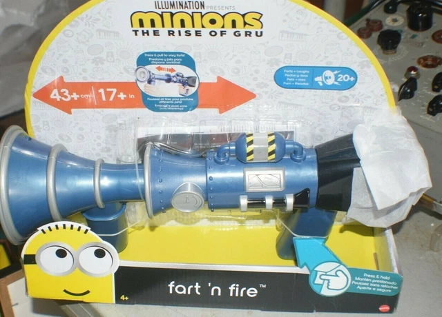 LARGE MINIONS THE Rise Of Gru Fart 'N Fire Blaster Gun Mattel Sounds ...