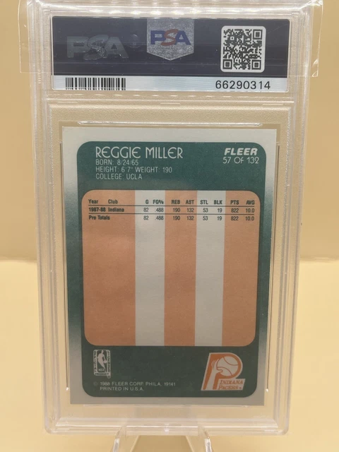 REGGIE MILLER 1988 Fleer Basketball RC #57 PSA 8 Pacers EUR 46,41 ...