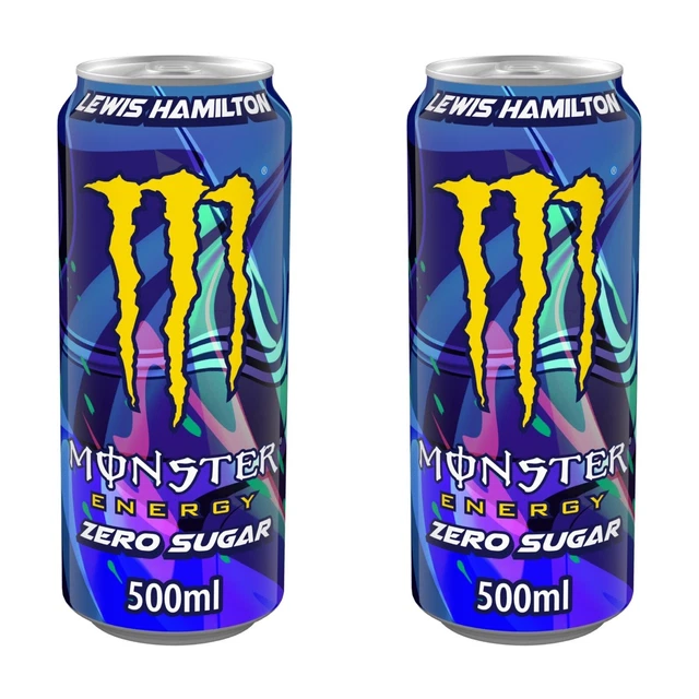MONSTER ENERGY DRINK Lewis Hamilton Zero Sugar 2x 500ml Limited Edition ...