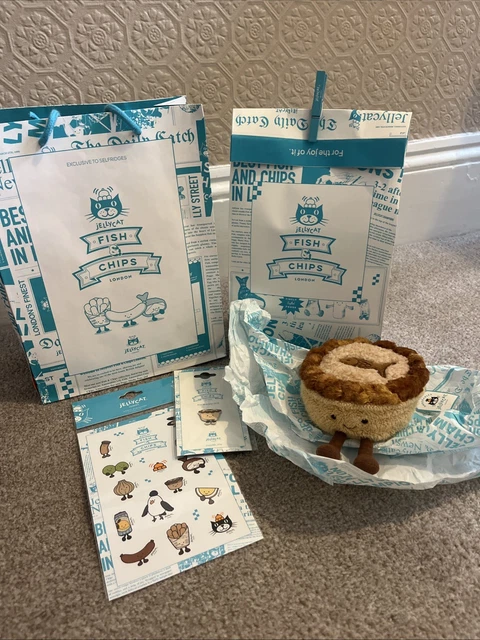 JELLY CAT FISH Pie Fish And Chips Selfridges Exclusive Pin Badge And ...