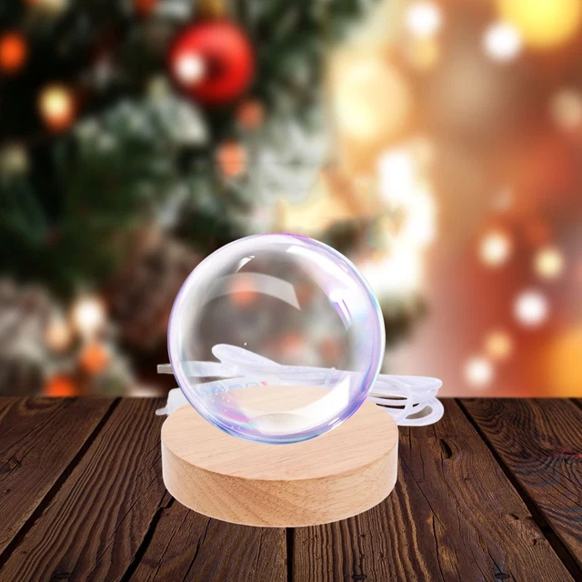 WOOD BALL LIGHT Base Lamp Display Charging LED Lights for Crystals £12. ...