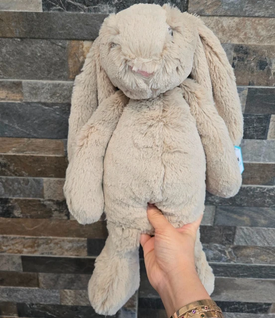 JELLYCAT LARGE BASHFUL Beige Bunny Rabbit Collectable Plush Cuddly Toy 36Cm 14" £34.99 - PicClick UK