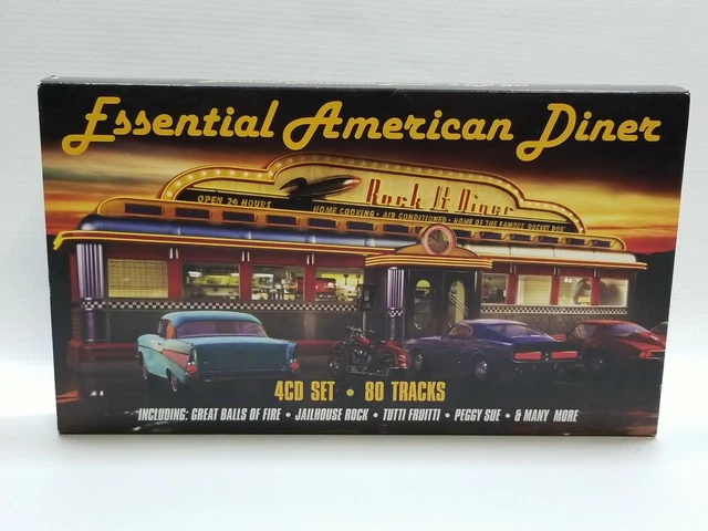 ESSENTIAL AMERICAN DINER CD 4-Disc Set 80 Tracks, Oldies, Rock N Roll ...
