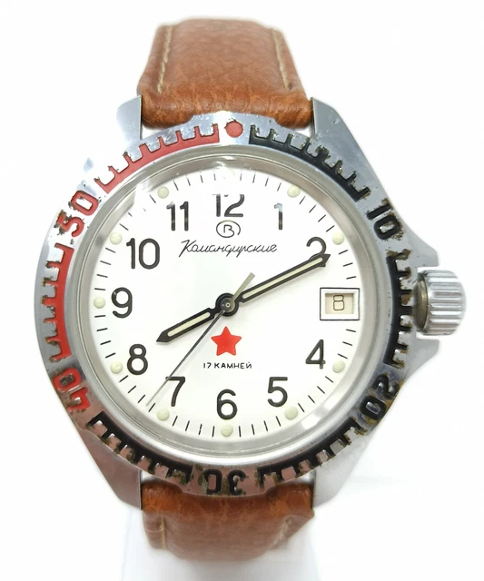 OROLOGIO VOSTOK KOMANDIRSKIE red star vintage 42mm russian military ...