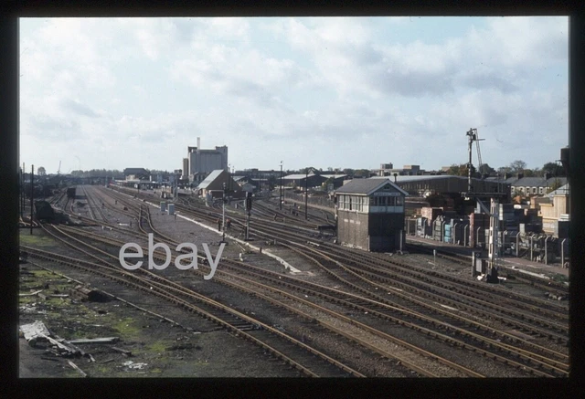 ORIGINAL 35MM SLIDE - Cambridge North Signal box & station c.1980's. £4 ...