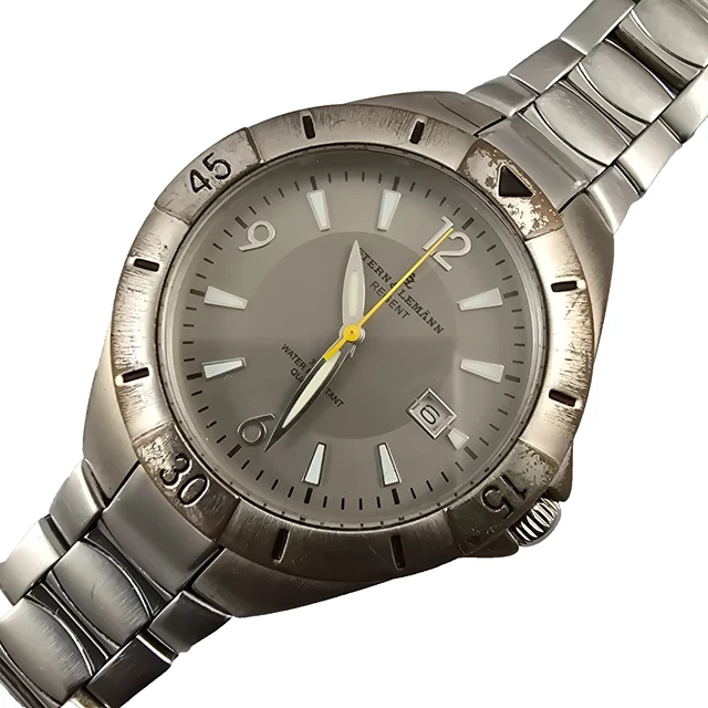 STERN & LEMANN Regent Men's Watch Stainless Steel Grey Dial Dive 30M ...