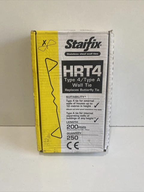 WALL TIES 200MM | Ancon Staifix HRT4 Cavity Wall Ties Stainless Steel ...
