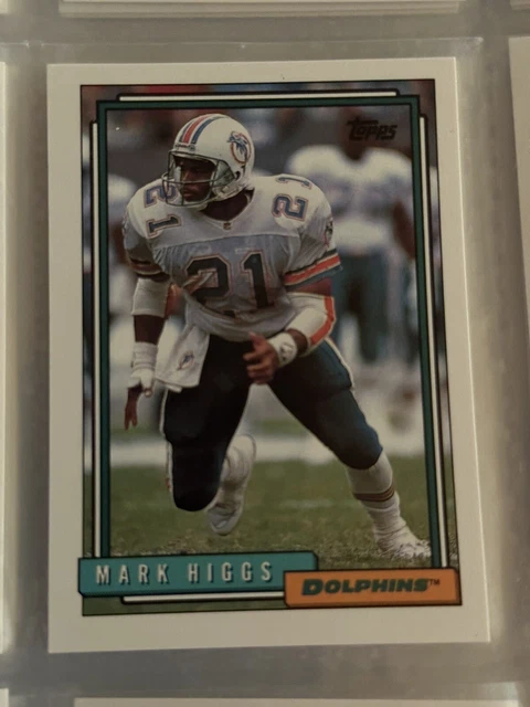 1992 TEAM NFL Cards, Mark Higgs, Miami Dolphins, carte à collectionner ...