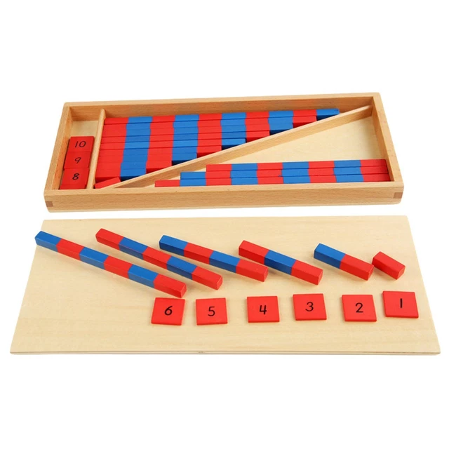 MONTESSORI RED BLUE Number Rods Counting Sticks Math for Learning ...