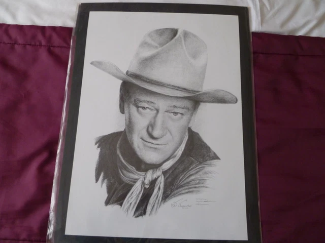 ORIGINAL PENCIL DRAWING by Jonathan Wood: John Wayne £25.00 - PicClick UK