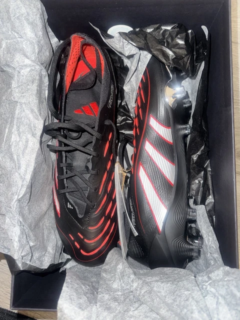 PREDATOR OBSIDIAN STRIKE Fold-Over Tongue Firm Ground Football Boots UK ...