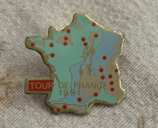 VERY RARE VINTAGE Tour De France Pin Badge Road Cycling 90s Map 1991 £3 ...