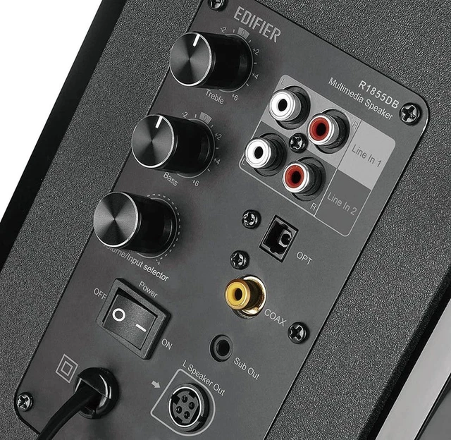 EDIFIER R1855DB ACTIVE Bookshelf Studio Speakers Bluetooth/Optical ...