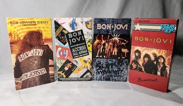 4 BON JOVI VHS Tapes 80s Hair Metal Rock Bands Slippery, NJ, Access All ...