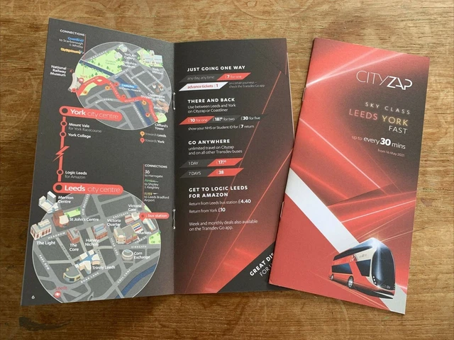 TRANSDEV &CITYZAP& YORK - Leeds Timetable leaflet May 2021 edition EUR ...