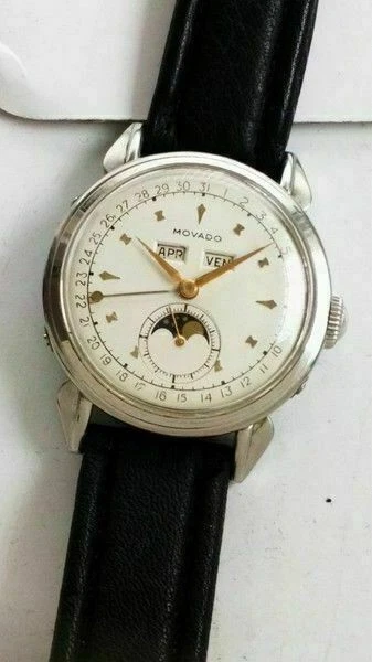 MOVADO - RARE vintage Calendograph triple calendar with moonphase ...