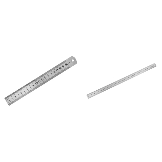 STAINLESS STEEL METAL Straight Ruler Double Sided Measuring Tool (200mm ...