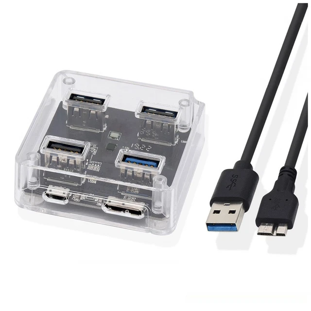 4 PORT USB 3.0 2.0 Hub Splitter 5Gbps USB A Slot Docking Station ...