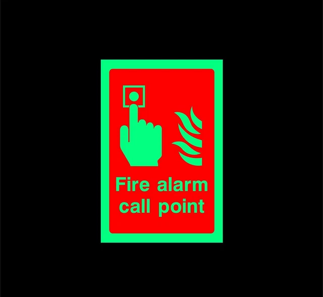 FIRE ALARM CALL point safety sign - Photoluminescent £4.29 - PicClick UK