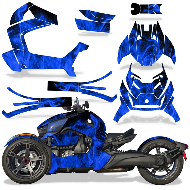 FULL BODY WRAP Graphic Decal for Can-Am Ryker 2019-2021 Roadster Blue ...
