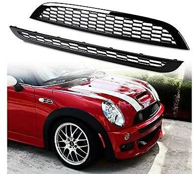 MINI R50 R52 R53 gloss black front bumper bonnet grille grilles JCW ...