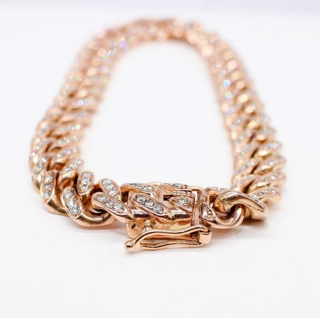 9CT ROSE GOLD & Diamond Bracelet 4.95Ct £6,875.00 - PicClick UK