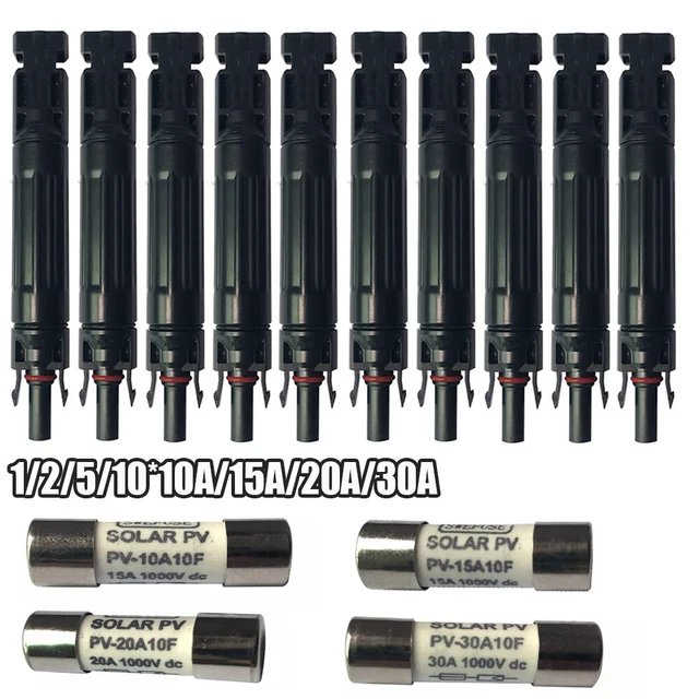 1/2/5/10-PACK 10A 15A 20A 30A in-line Fuse Holder Solar Panel Cable PV ...