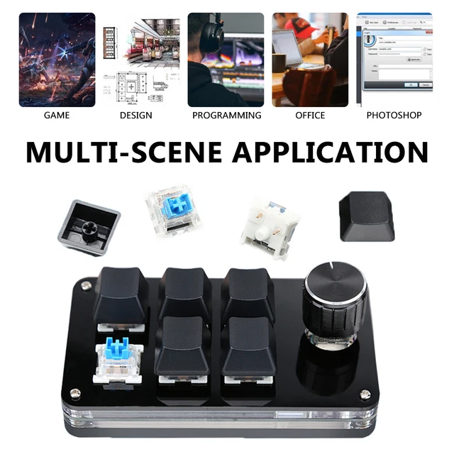 6 Keys Usb Custom Keyboard Volume Button Knob Programming Macro Game