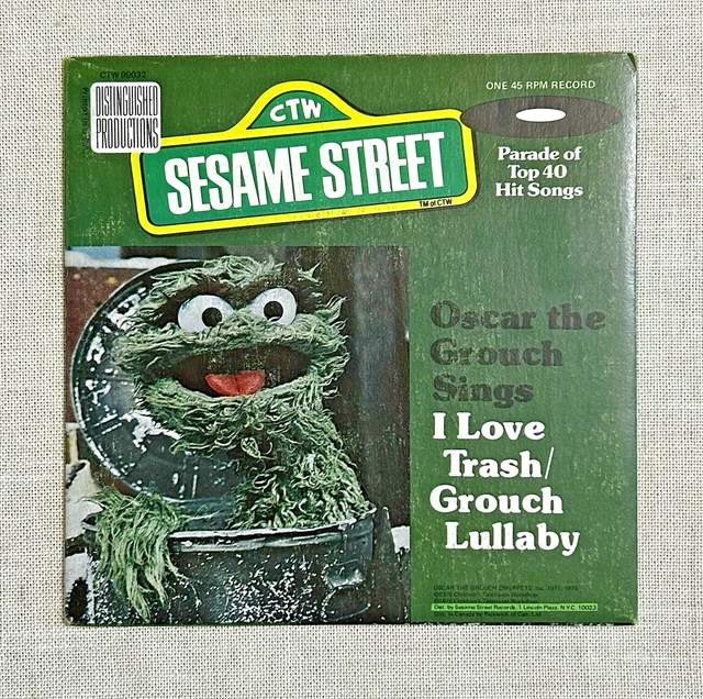 4 VINTAGE 1970'S Sing Along 45 RPM Records Sesame Street I love Trash ...