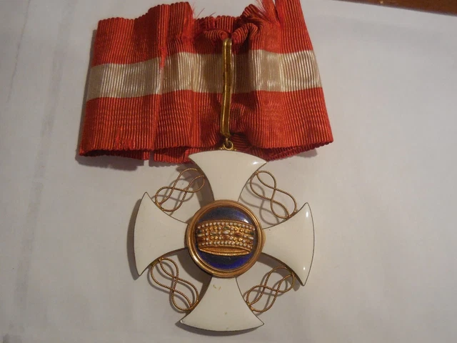 CROCE DA COMMENDATORE ordine della corona in Oro d'Italia Regno d ...