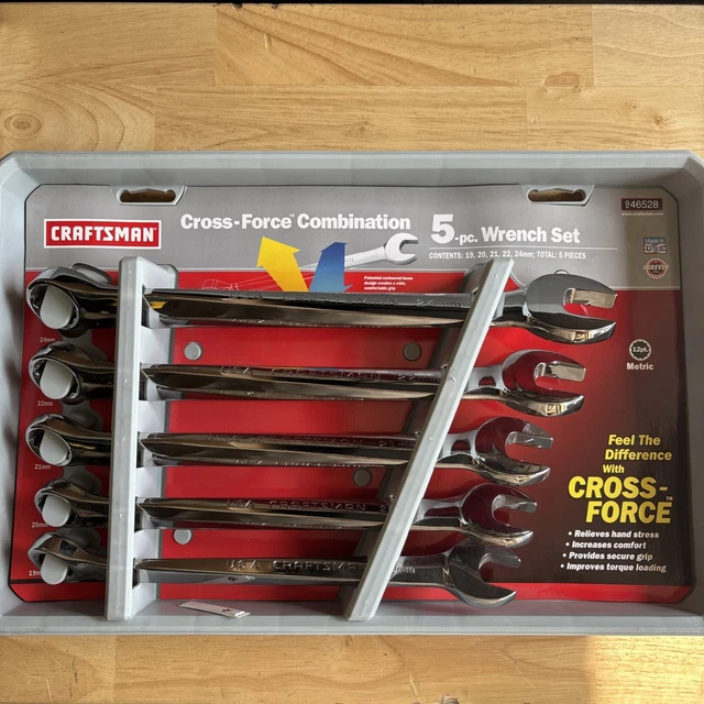 CRAFTSMAN METRIC LARGE Cross Force Combination Wrench Set 5pc 46528 USA ...