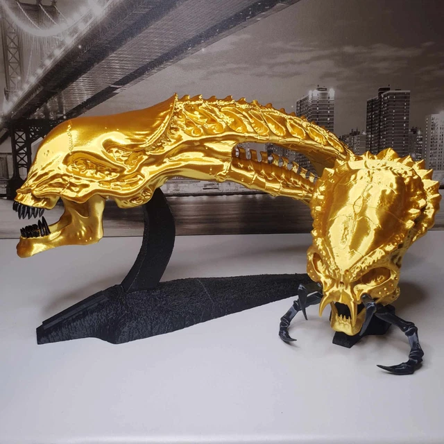 PREDATOR AND XENOMORPH Alien Skull Model Figurine 3D Printed Large ...