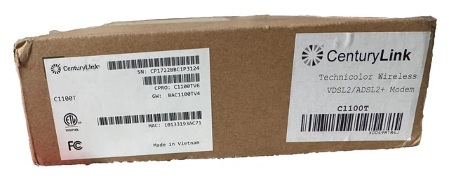 NEW! CENTURYLINK C1100T Modem VDSL2 802.11n WiFi Router + Ethernet & AC ...