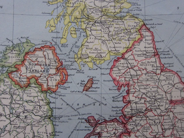 1942 MAP ~ British Isles Political Railway Groups Scotland Ireland ...